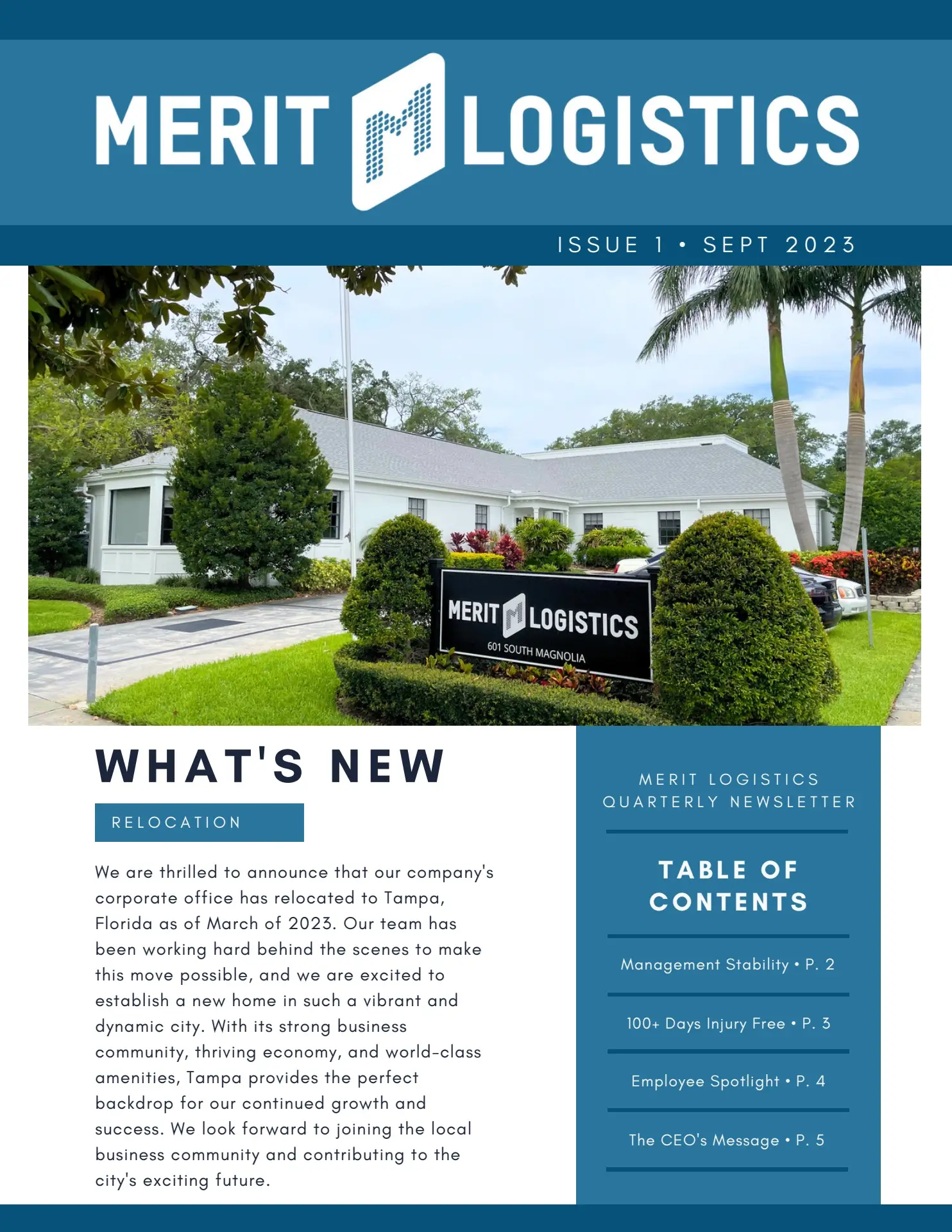 September 2023 Newsletter - Merit Logistics